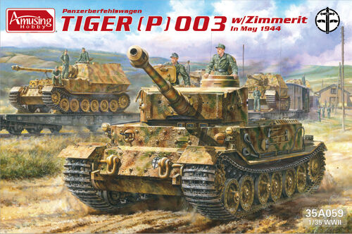 Amusing Hobby 35A059 Panzerbefehlswagen Tiger (P) 003 With Zimmerit In May 1944