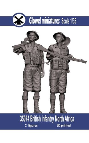 Glowel Miniatures 35074 British Infantry North Africa (2 Figures, 3D Printed)
