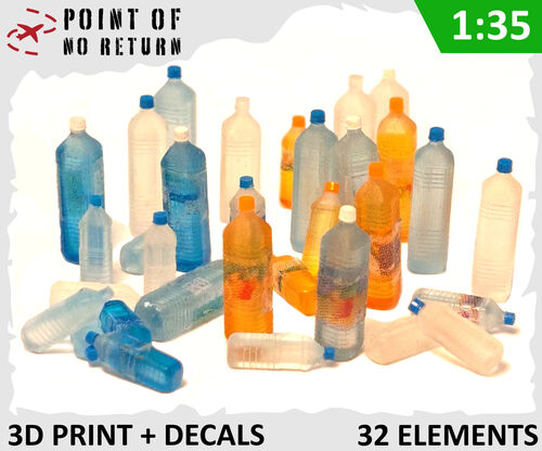 Point Of No Return 35-24050 Plastic Bottles - Type 1 - Blue and Clear