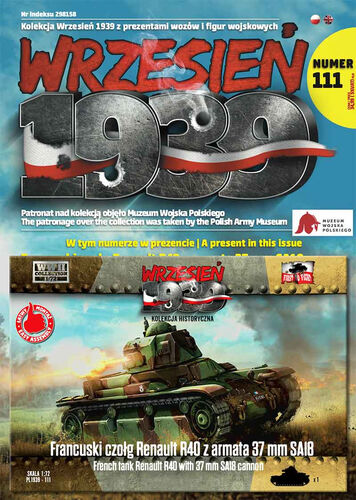 First to Fight PL111 French Tank Renault R40 With 37mm SA18 Cannon