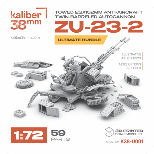 kaliber38mm K38-U001 ZU-23-2 - Towed 23x152mm Anti-Aricraft Twin-Barreled Autocannon - Ultimate Bundle
