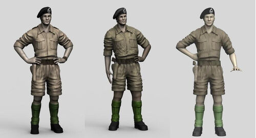 Attack RE72505 British AFV Crew Africa - Set 2 (3 figures - shorts)