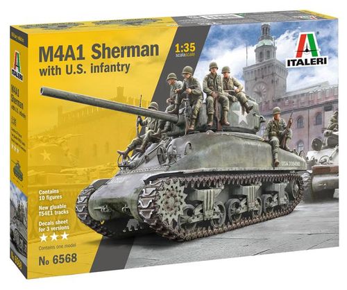 Italeri 6568 M4A1 SHERMAN with U.S. infantry