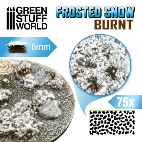 Green Stuff World 11787 Tufts Frosted Snow 6mm - Burnt