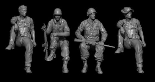 Peddinghaus-Decals 72F098 US Soldiers Sitting In Vietnam (4 Figures)