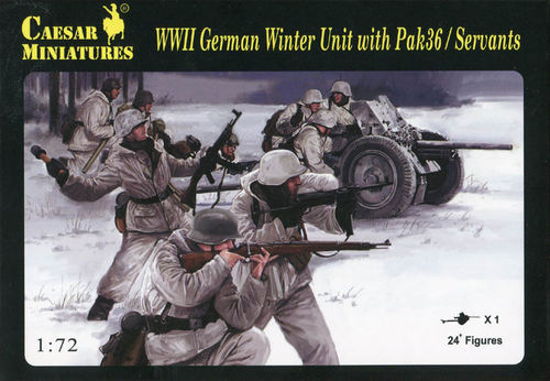 Caesar Miniatures H097 WWII German Winter Unit with Pak 36 / Servants