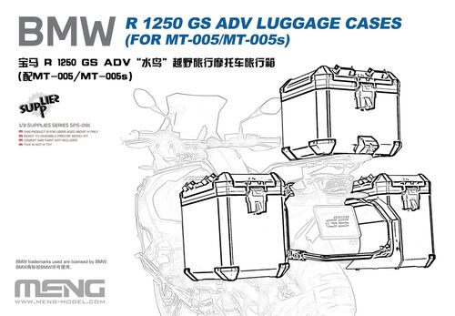 Meng Model SPS91 BMW R 1250 GS ADV - Luggage Cases (for Meng MT-005/MT-005s kits)