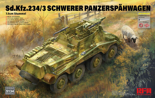 Rye Field Model RM-5134 Sd.Kfz.234/3 Schwerer Panzerspahwagen 7.5cm Stummel