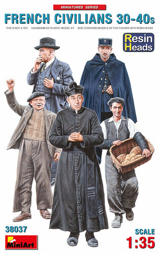 MiniArt 38037 French Civilians 30-40s. (resin heads)