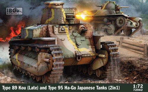 IBG 72042 Type 89 Kou (Late) and Type 95 Ha-Go Japanese Tanks (2in1) with Bonus - Small Japanese Handcart