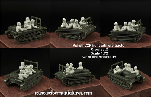 Scibor Monstrous Miniatures 72HM0020 C2P artillery tractor Crew Set #2 (4)