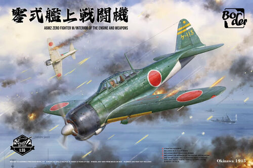 Border Model BF006 Mitsubishi A6M2 Zero Fighter with Interior of The Engine and Weapons