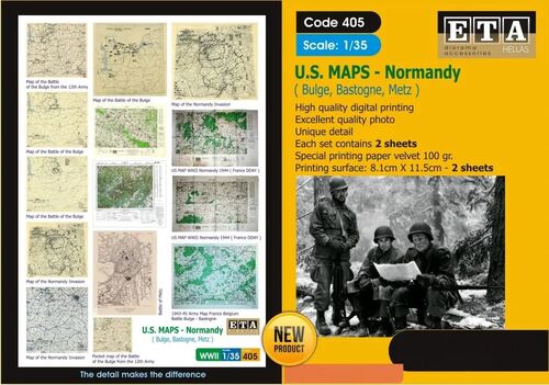 ETA DIORAMA ACCESSORIES 405 US Maps - Normandy / Bulge / Bastogne / Metz