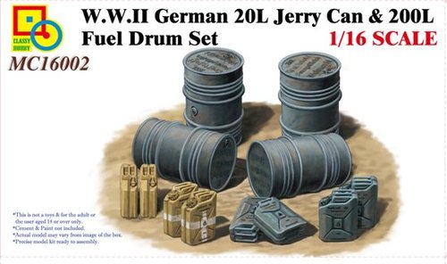 Classy Hobby 16002 W.W.II German 20L Jerry Can & 200L Fuel Drum Set.
