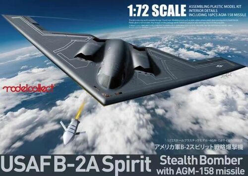 Model Collect UA72214 USAF B-2A Spirit Stealth Bomber With AGM-158 Missile