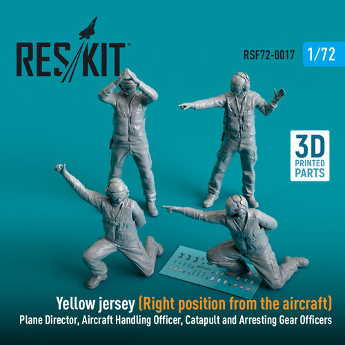 RES/KIT F72-0017 Yellow Jersey (Modern) (Right Position From The Aircraft) Plane Director, Aircraft Handling Officer, Catapult And Arresting Gear Officers (4 pcs)