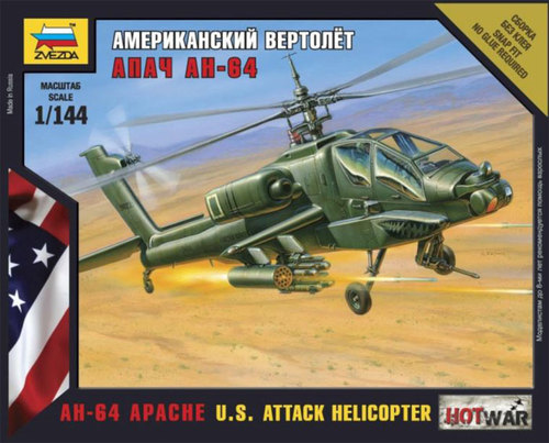 Zvezda 7408 AH-64 Apache U.S. Attack Helicopter