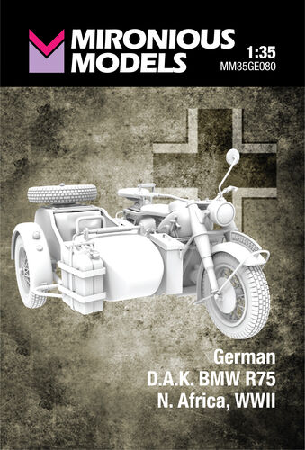 Mironious Models 35GE080 German D.A.K. BMW R75 N. Africa, WWII