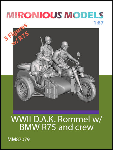 Mironious Models 87079 WWII D.A.K. Rommel with BMW R75 and crew