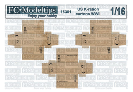 FC ModelTrend 16301 K ration cartons. US army WWII