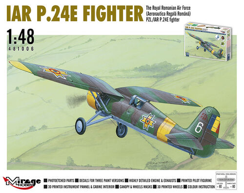 Mirage-Hobby 481006 PZL /IAR P.24E Fighter Romanian Air Force (w/ 3D printed parts)