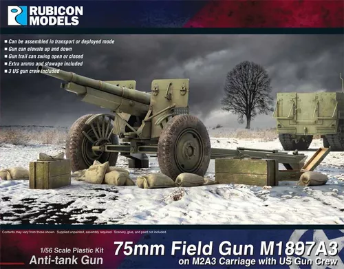 Rubicon Models 280127 M2A3 75 mm Field Gun with Crew
