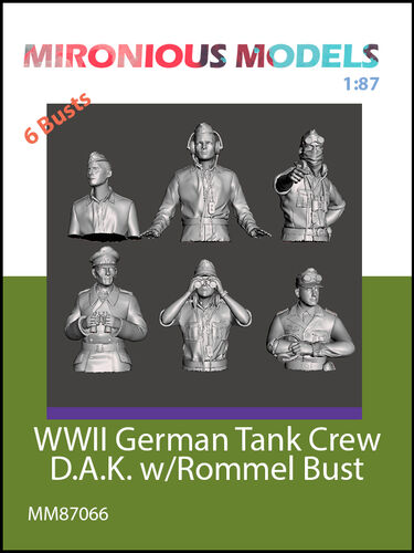 Mironious Models 87066 WWII German Tank Crew D.A.K. with Rommel Bust