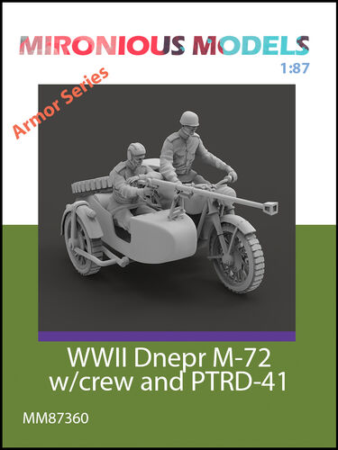 Mironious Models 87360 WWII Dnepr M-72 With Crew And PTRD-41