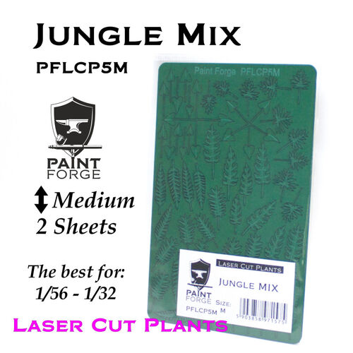 Paint Forge PFLCP5M Laser Cut Plants - Jungle Mix, Size M (2 Sheets)