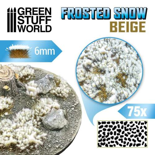 Green Stuff World 11789 Tufts Frosted Snow 6mm - Beige