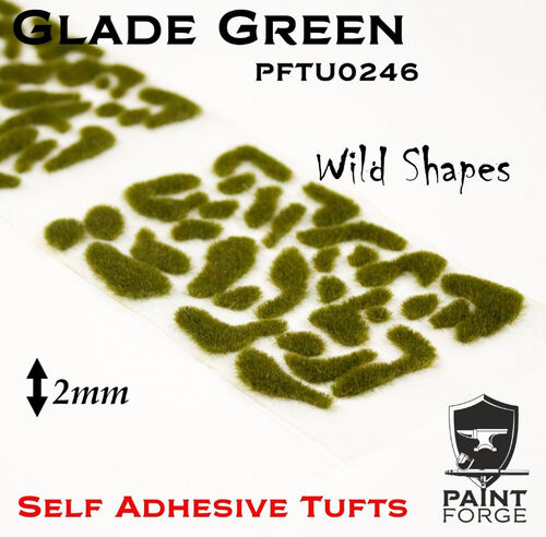 Paint Forge PFTU0246 Glade Green Wild Shapes 2 mm - Self Adhesive Tufts