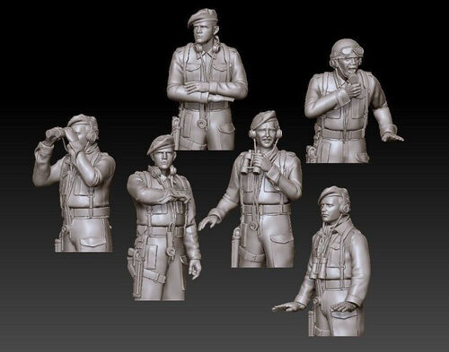 Peddinghaus-Decals 72F070 British WWII Tank Crew (6 Figures)