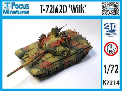 FOCUS MINIATURES K7214 T-72M2D “Wilk” with 2 Figures - Polish Prototype MBT