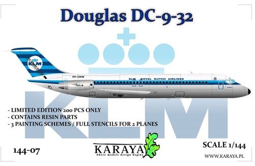 KARAYA 144-07 DC-9-32 - PH-DNG City of Rotterdam, PH-DNV City of Warsaw, PH-DNW City of Moscow