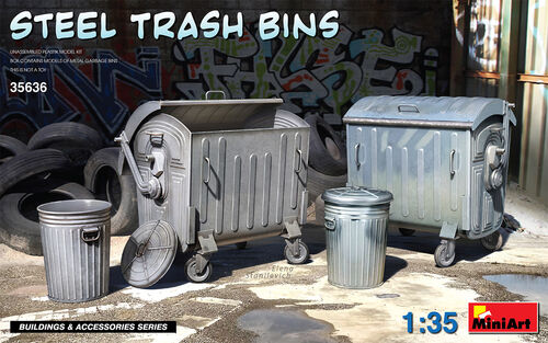 MiniArt 35636 Steel Trash Bins