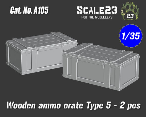 Scale23 35-A105 Wooden ammo crate Type 5 - 2 pcs