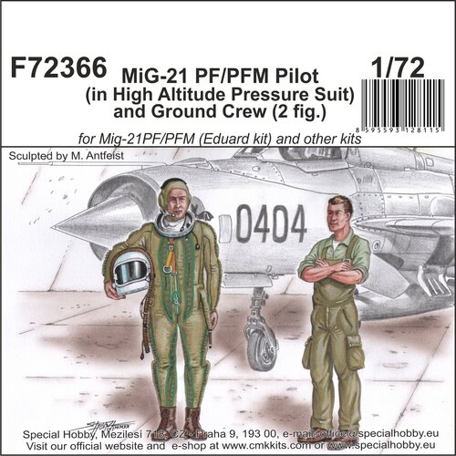CMK F72366 MiG-21 PF/PFM Pilot (in High Altitude Pressure Suit) and Ground Crew (2 fig.)