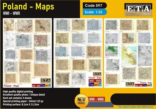 ETA DIORAMA ACCESSORIES 597 Poland WWI - WWII Maps
