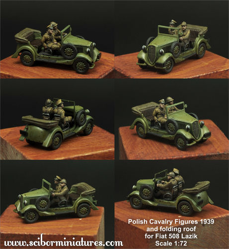 Scibor Monstrous Miniatures 72HM0017 Polish Crew and roof for Fiat 508