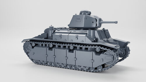 EMP3D 72011724 Czołg średni Renault D2 mod.38 z wieżą APX-4 - zamknięty właz
