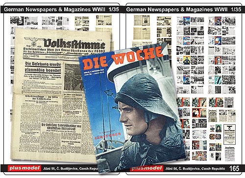 Plus Model 165 German Newspapers and Magazines, WWII