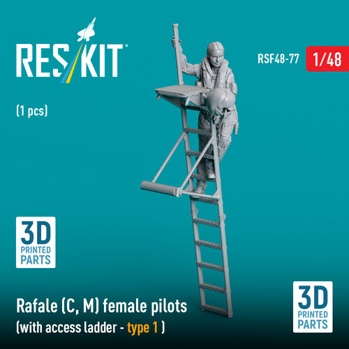 RES/KIT F48-0077 Rafale (C, M) Female Pilot (With Access Ladder - Type 1) (1pc) (3D Printed)