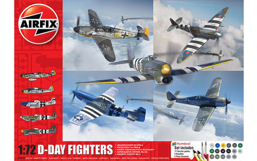 Airfix 50192 D-Day Fighters Gift Set (P-51 D / Spitfire IX / Tempest Mk.V / Me-109 G-6 and Fw-190 A-8)
