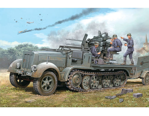 Trumpeter 01523 German 2cm Flakvierling 38 Auf Selbstfahrlafette (Sd.Kfz.7/1 early version) With Sd.Anhanger 51