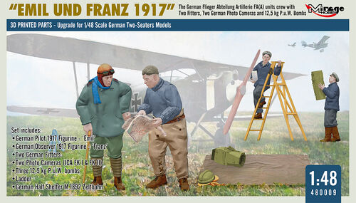 Mirage-Hobby 480009 WWI German FA(A) Units Crew 'Emil Und Franz 1917' With Equipment
