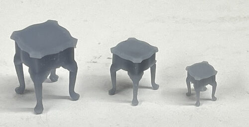 EMP3D 72110215 Taboret kwadratowy ozdobny (3 sztuki)
