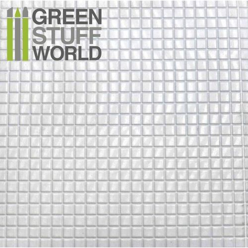 Green Stuff World 1103 ABS Plasticard - MEDIUM SQUARES Textured Sheet - A4