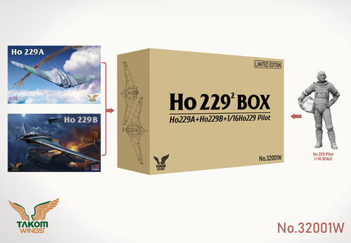 Takom 32001W Ho 229² Box - Ho 229A + Ho 229B + Ho 229 Pilot (Limited Edition)
