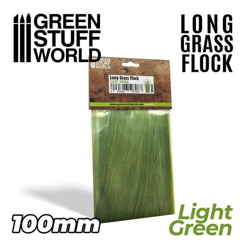 Green Stuff World 3348 Long Grass Flock 100mm - Light Green