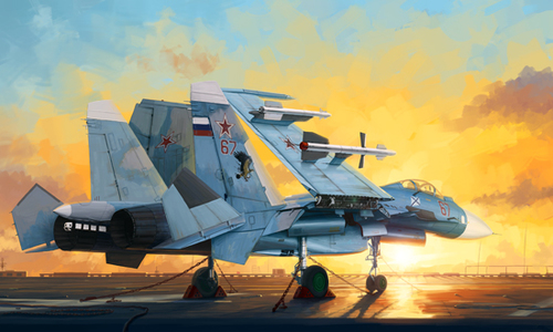Trumpeter 01678 Russian Su-33 Flanker D with flight deck